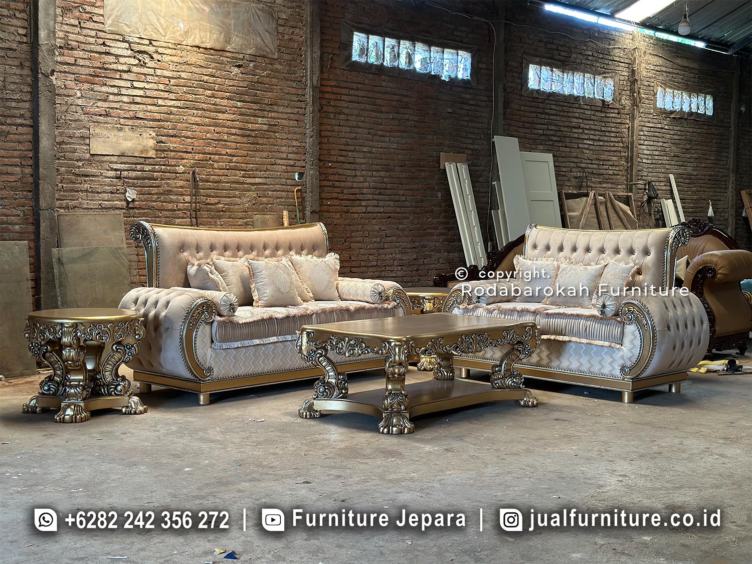 Set Sofa Tamu Gold Classic Luxury Royal - Sofa tamu mewah jepara